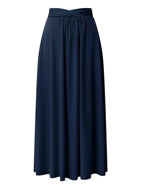 JAMES LAKELAND Navy Jersey Midi Skirt - Blue
