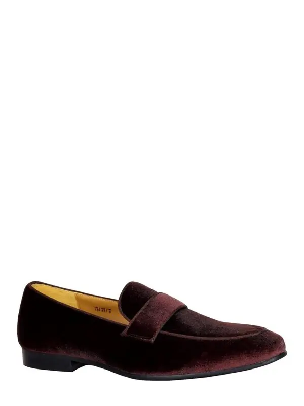 DAVID WEJ Alfred Velvet Loafers – Plum - Brown
