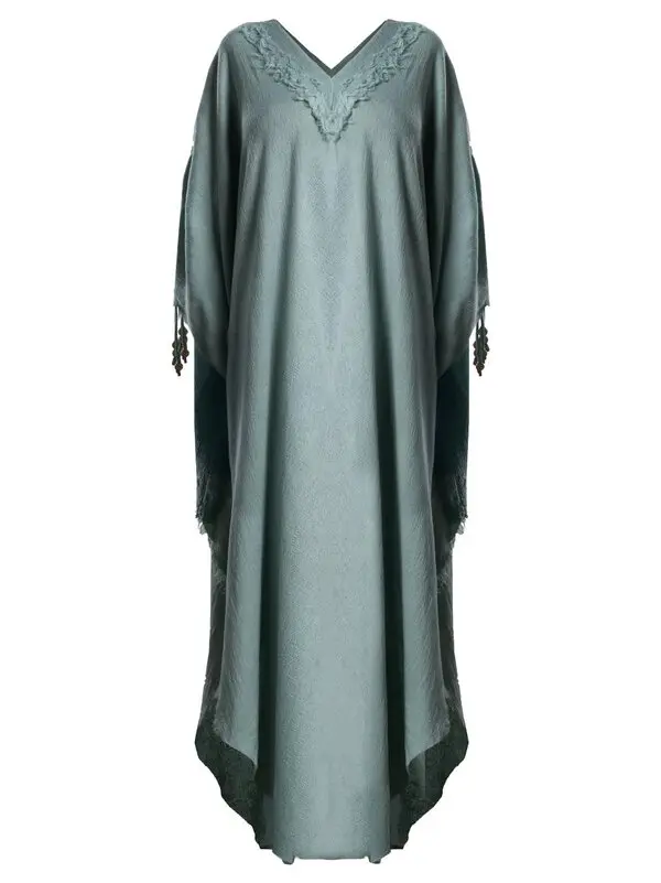ZHENABIA Boho Kaftan Summer Maxi Dress - Blue