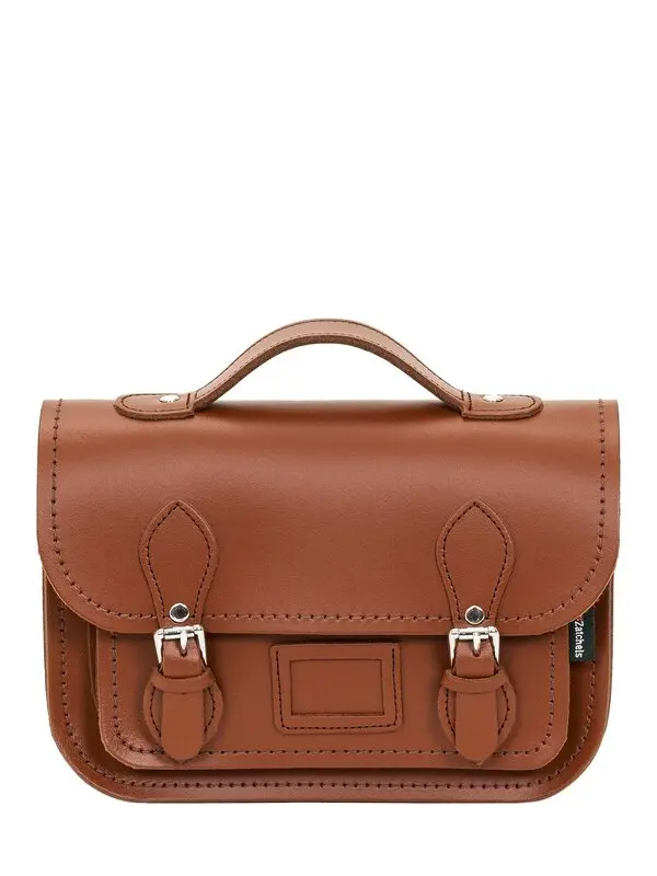 ZATCHELS Leather Midi Satchel Chestnut - Brown