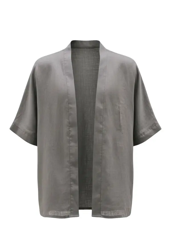 ORIGIN OF HEARTS Inari Titanium Linen Kimono Shirt - Grey