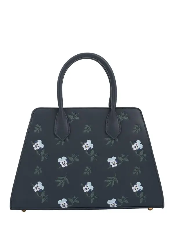 FABLE ENGLAND Ditsy Navy Structured Tote - Blue
