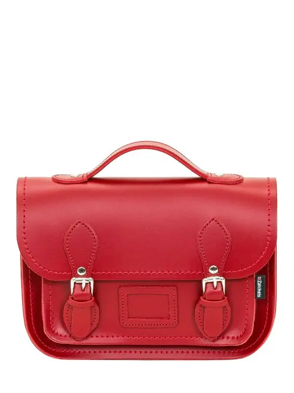 ZATCHELS Leather Midi Satchel - Red