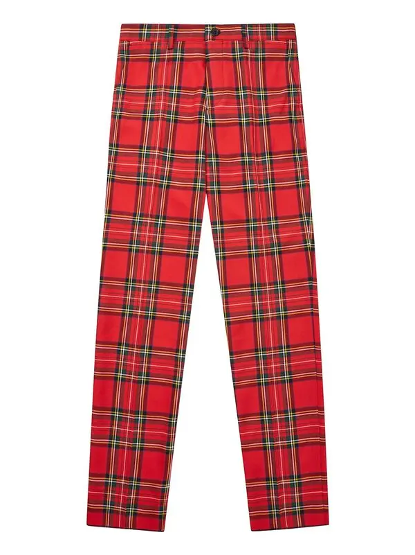 GRESHAM BLAKE Black / Red Stewart Royal Red Tartan Trouser - Black/red
