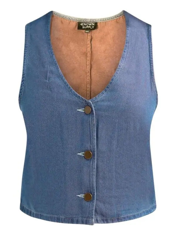 KNOWN SUPPLY Denim Vest Beverly Dark Wash - Blue