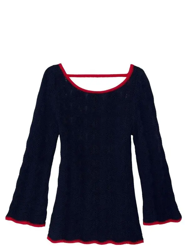 THISISU COLLECTION Marea Beachwear Navy Knit Dress - Blue