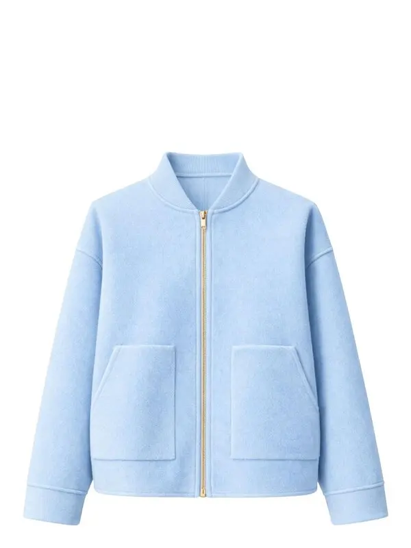 GUARDS LONDON Tallulah Wool Cashmere Zip Jacket Sky - Blue