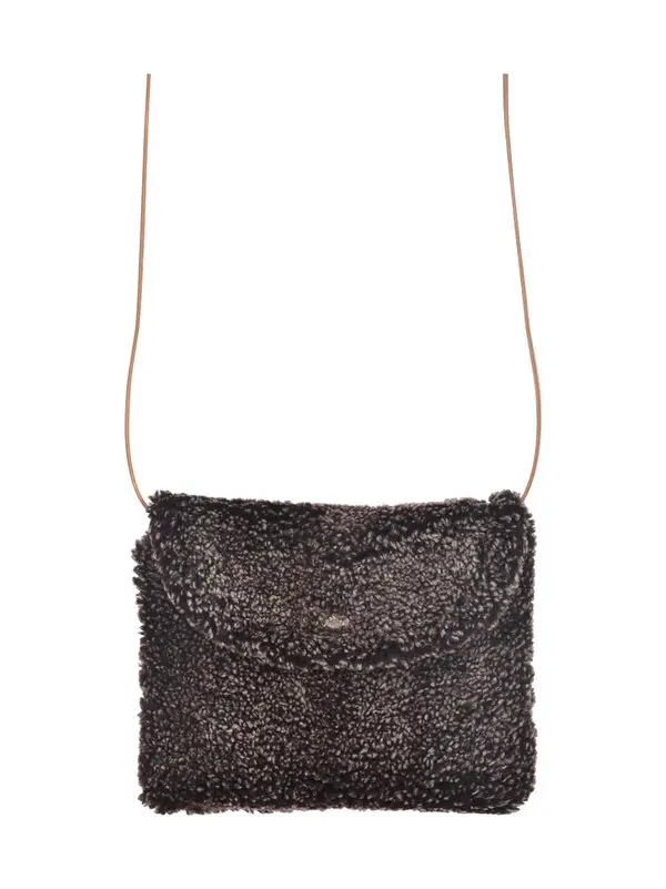 OWEN BARRY Sheepskin Crossbody Clutch Hurricane Boo - Brown