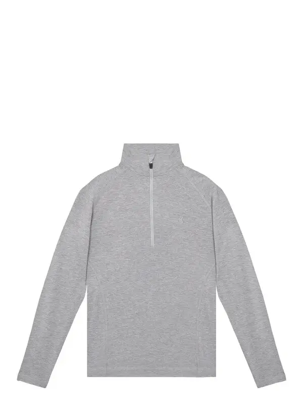 THE KOOZY Ali Long Sleeve Half-zip In Melange - Grey