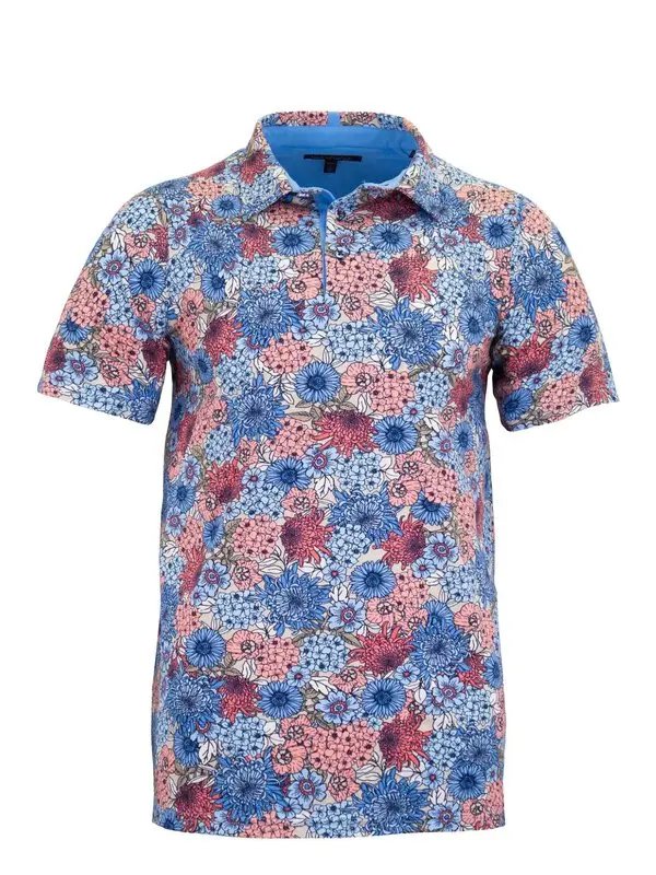 LORDS OF HARLECH Pietro Garden Party Polo Shirt - Pink