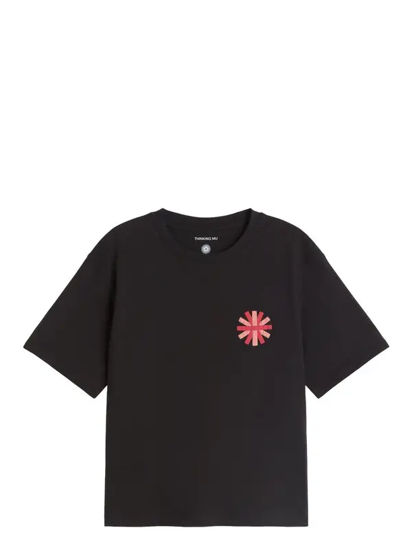THINKING MU Patched Sunny Lucia T-shirt - Black