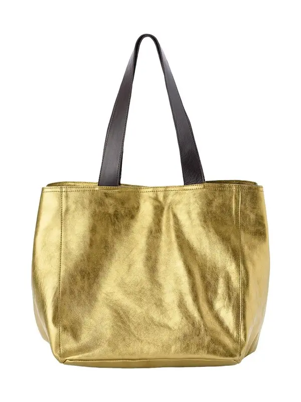 JUAN-JO Slouchy Tote Bag Soft Leather- Large Size - Gold