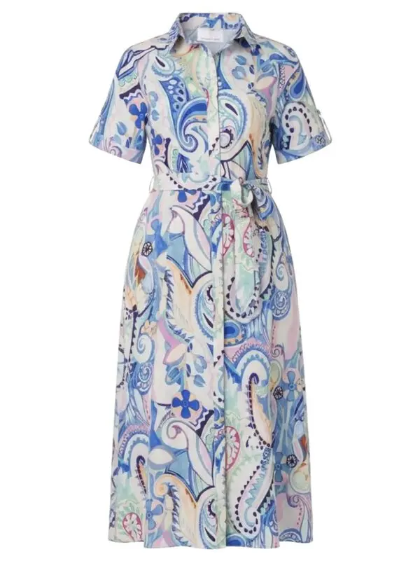 FRANCHETTI BOND Giralda Paisley Shirt Dress - Blue