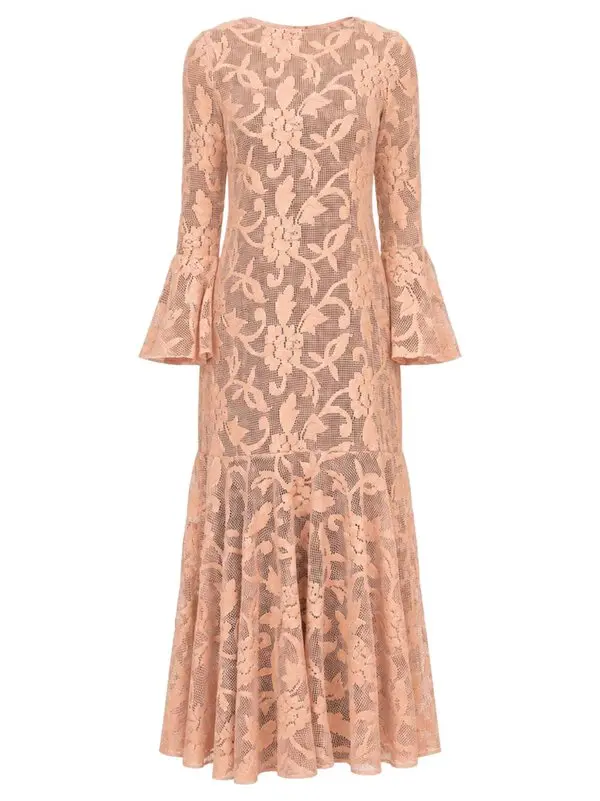 Carmen Says Jester Embroidery Midi Dress - Pink