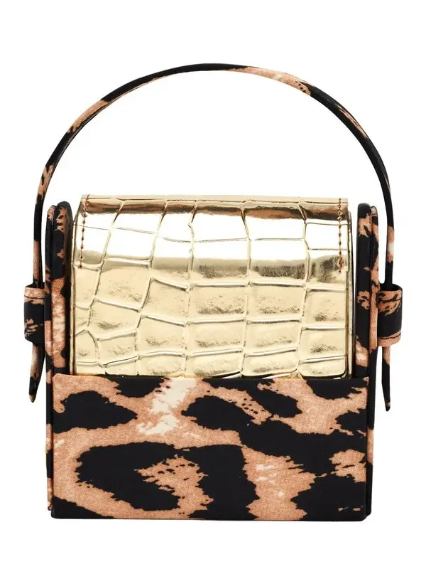D’lueur Atelier Mini Handbag With Gold Emblem Detail - Black/gold