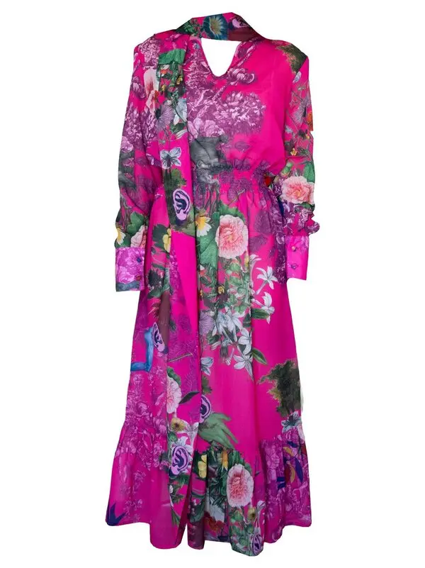 ABSURDE Tinguely Midi Dress With Bow - Pink