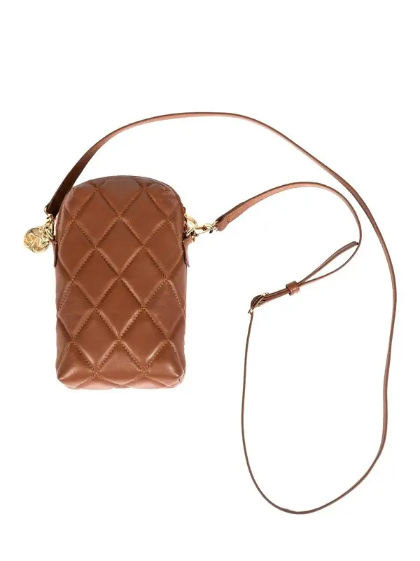 SJW BAGS LONDON Orée Quilted Leather Small Crossbody Bag In Cognac - Brown
