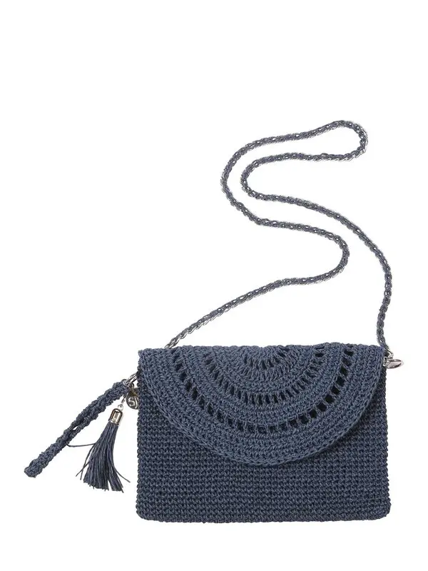 SJW BAGS LONDON Grace Hand Crochet Bag In Indigo - Blue
