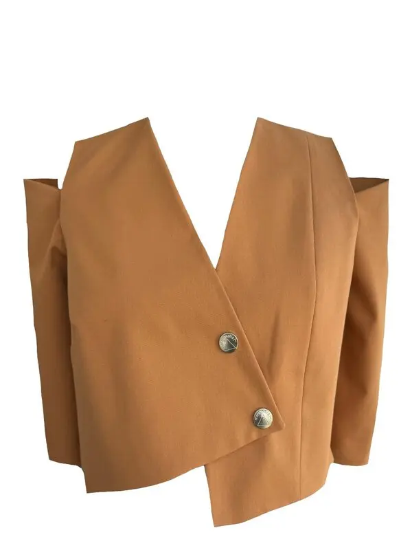 MIRIMALIST Moody Jacket/vest Tan - Brown