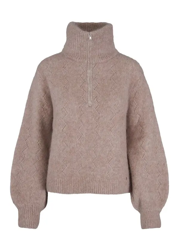 TIRILLM Mille" Fluffy Mohair Pullover - Brown