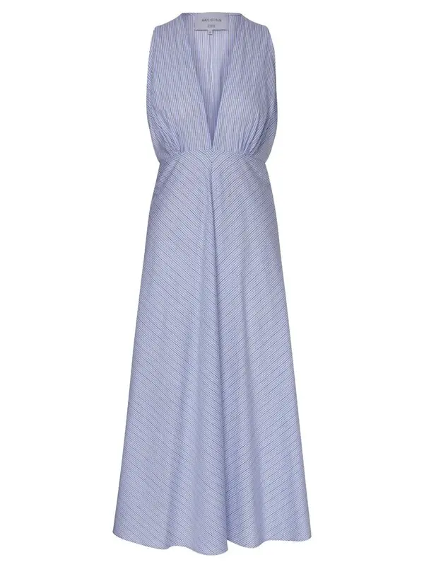 NAZLI CEREN Jain Tie Back Dress In Cotton - Blue