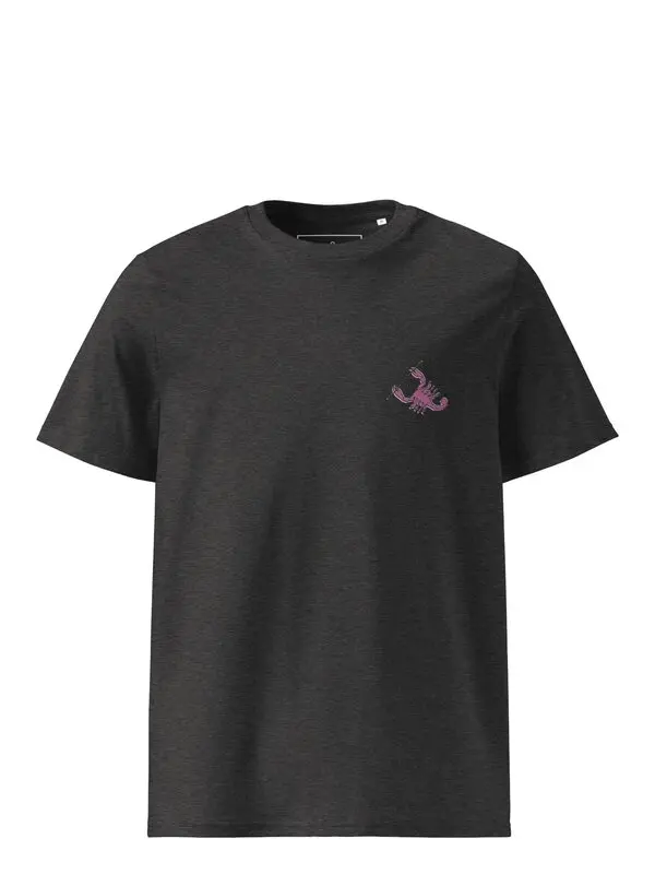 ANCHOR & CREW Heather Scorpion Knittin' Up In The Wild Organic Cotton Embroidered T-shirt - Black