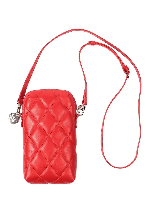 SJW BAGS LONDON Orée Quilted Leather Small Crossbody Bag In Scarlet - Red