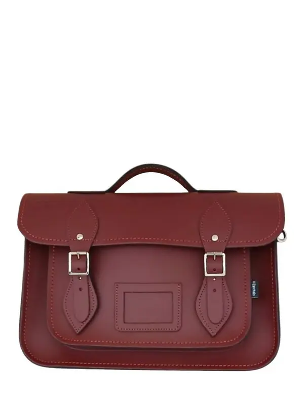 ZATCHELS Oxblood Handmade Leather Satchel 13 Inch - Red