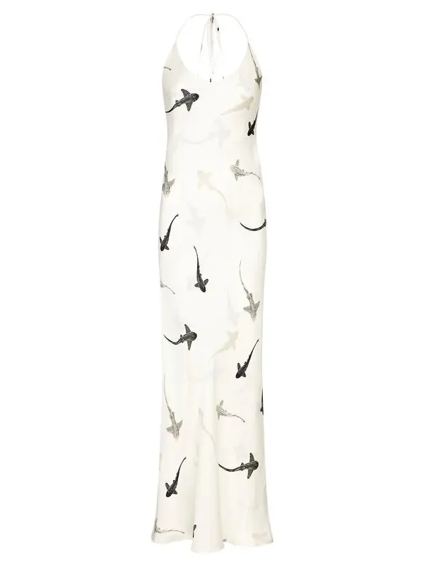 LILY ROU Silk Mara Midi Slip Dress - White