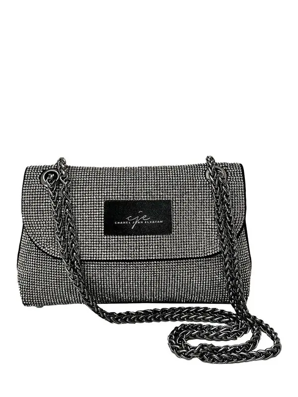 CHANEL JOAN ELKAYAM Black / Silver Crystal Embellished Bag - Black/silver