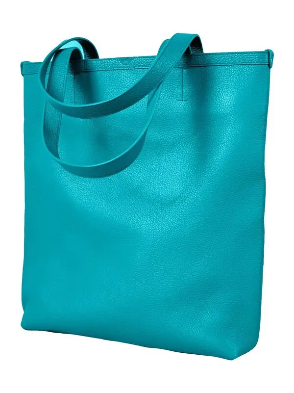 GODI. The Ivy Handmade Leather Tote Bag In Turquoise - Blue