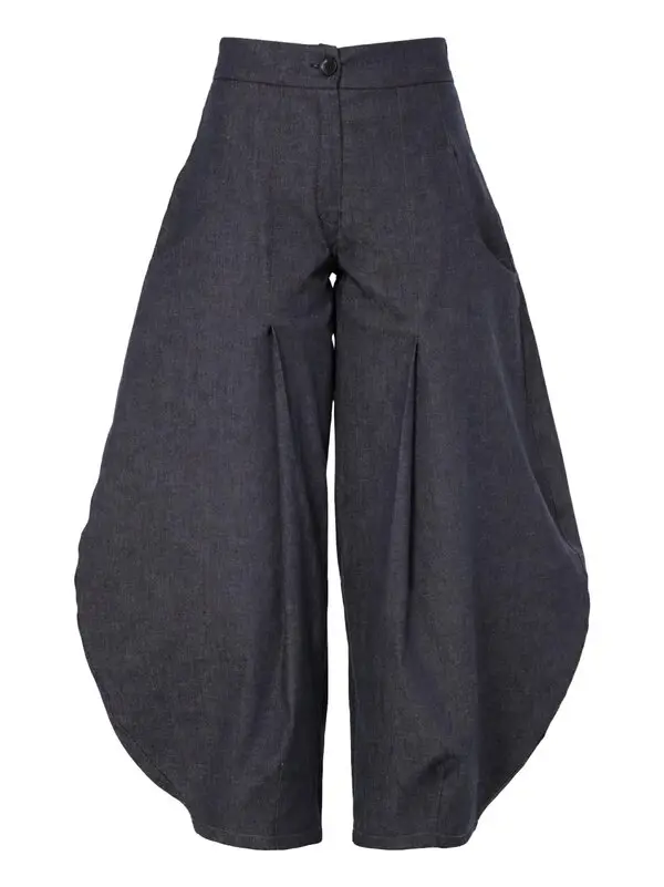 METAMORPHOZA Voluminous Leg Denim Trousers In Blue - Grey