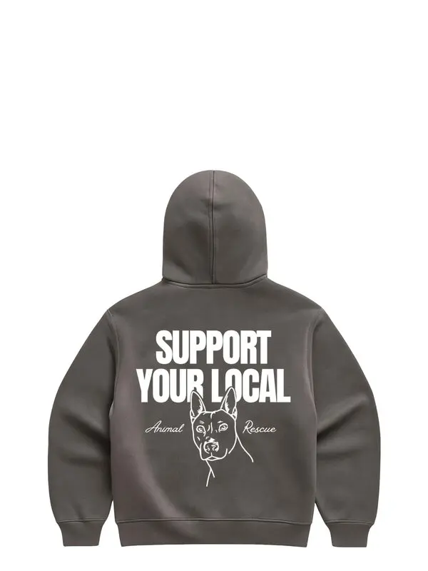 DONT EAT THE HOMIES Support Your Local Animal Rescue Hoodie - Grey