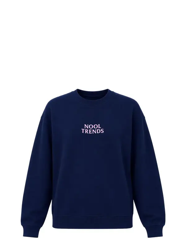 NOOLTRENDS Embroidered Gender Neutral Sweatshirt - Blue