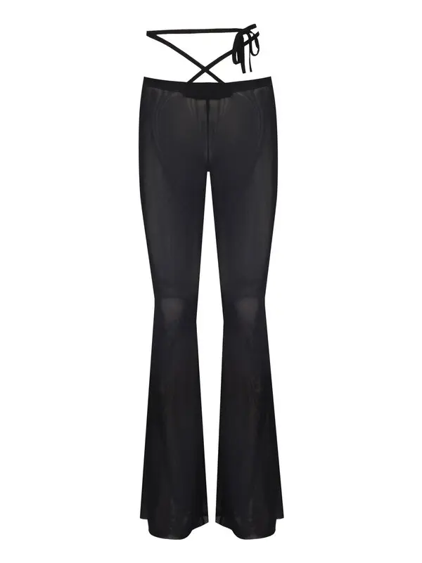 NO'DESIGN Sheer Spanish Flared Pants - Black