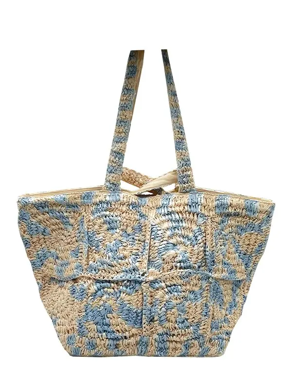 NOOKI DESIGN Glasto Crochet Tote Mix - Blue