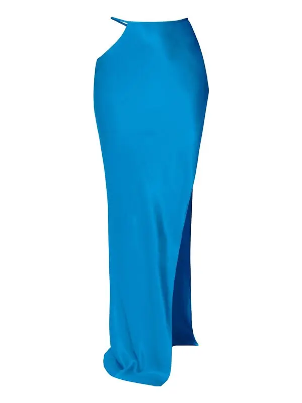 AGGI BY HALEWSKI Faye Cosmic Satin Maxi Skirt - Blue