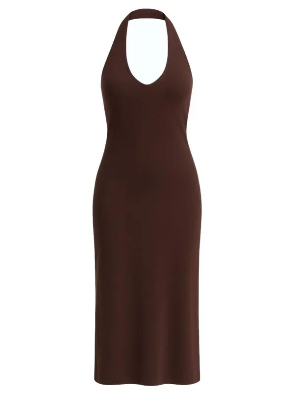 MONLICIA Orion Halter Cotton Midi Dress - Brown
