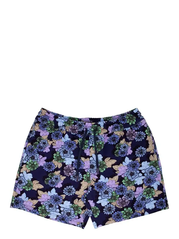 LORDS OF HARLECH Silus Snap Floral Interlock Shorts Navy - Blue