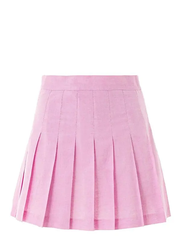 LITA COUTURE Linen Blend Tennis Skirt - Pink