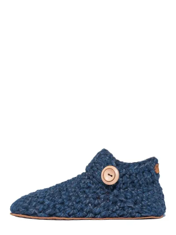 KINGDOM OF WOW Comfortable Ankle Boot Wool Slippers For & In Midnight - Blue