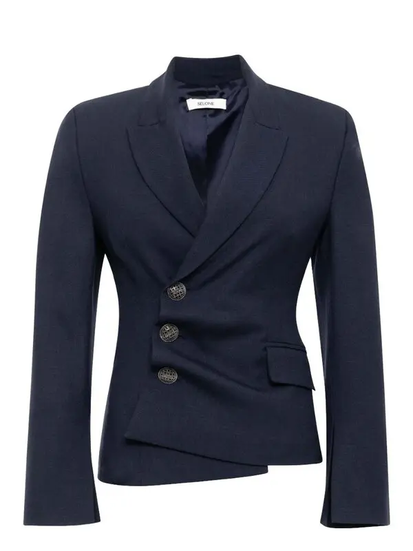 Sélone Maren Asymmetric Tailored Blazer - Blue