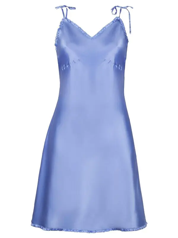 SASHA LA MER Giselle Silk Slip Dress, Color Light Serenity - Blue
