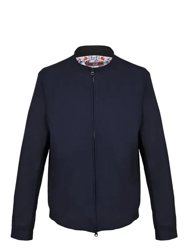 DAVID WEJ Ashford Relaxed Zip Through Jacket In Navy - Blue