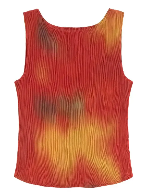 THINKING MU Pleated Top Flowers Dora - Red