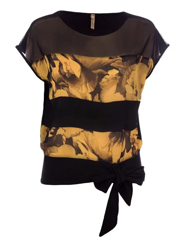 CONQUISTA Panel Detail Top Fashion - Black