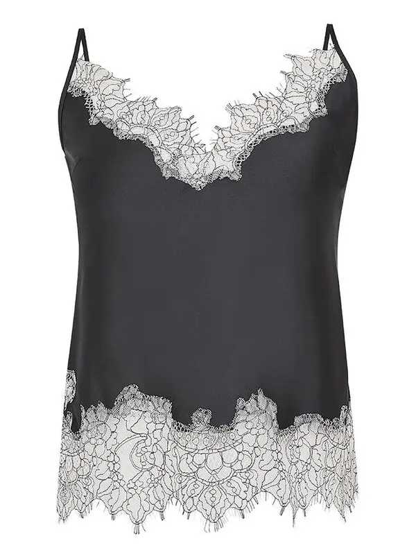 AVENUE 8 Silk Lace Camisole - Black