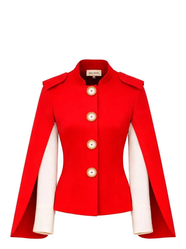 JULIA ALLERT Tailo Structu Cape Blazer - Red