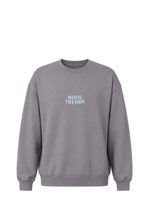 NOOLTRENDS Embroidered Gender Neutral Sweatshirt - Grey