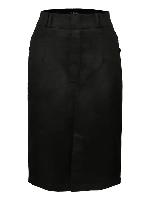 SMART AND JOY Pencil Cotton Skirt - Black